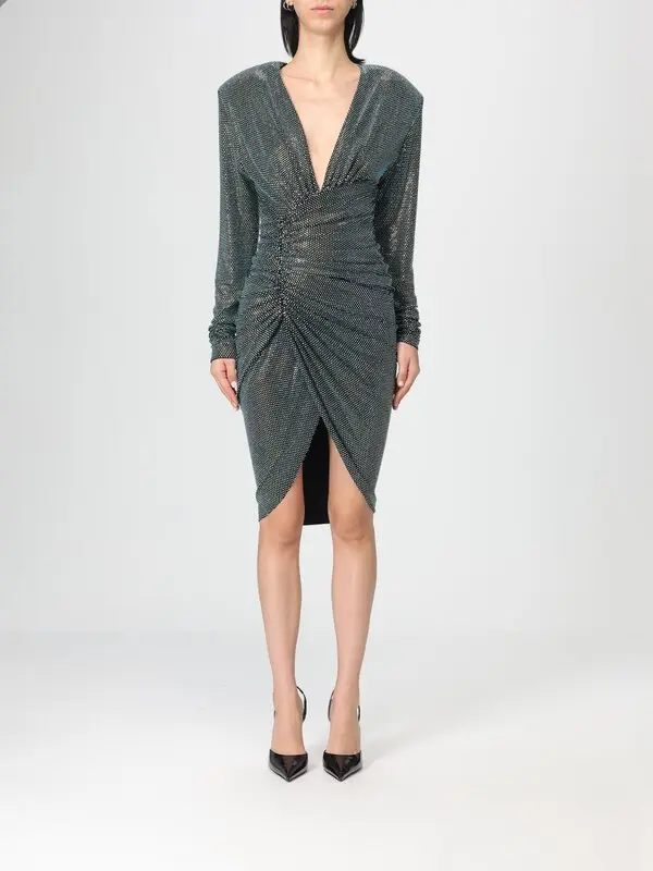 Alexandre Vauthier Embellished Draped Dress - Green