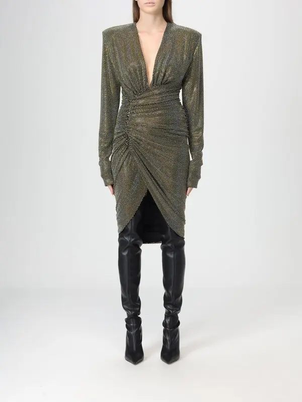 Alexandre Vauthier Embellished Draped Dress - Yellow