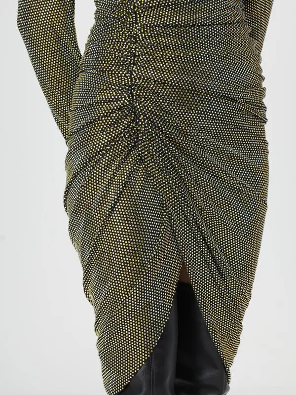 Alexandre Vauthier Embellished Draped Dress - Yellow