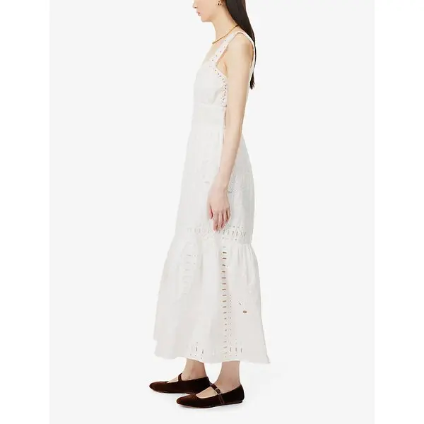 Rails Fawn Embroidered Cotton-Poplin Midi Dress - White | Editorialist