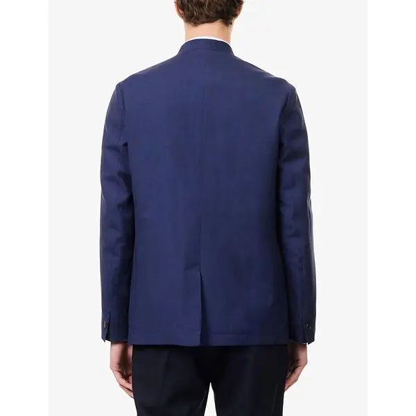 Paul Smith Collarless Wool-linen Blend Jacket