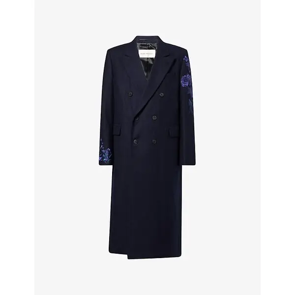 Dries Van Noten Rodgers Embroidered Wool Coat