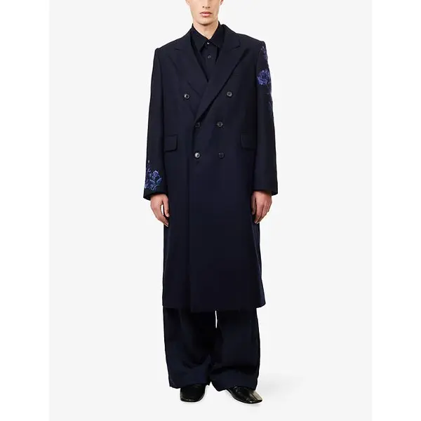 Dries Van Noten Rodgers Embroidered Wool Coat
