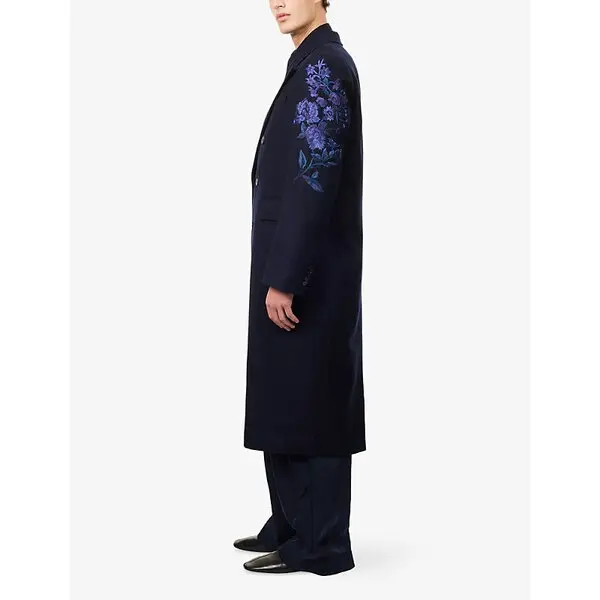 Dries Van Noten Rodgers Embroidered Wool Coat