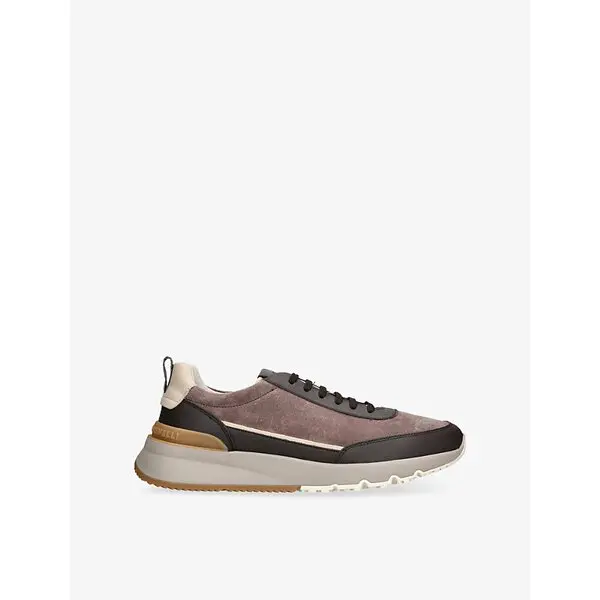 Brunello Cucinelli Panelled Suede And Leather Trainers