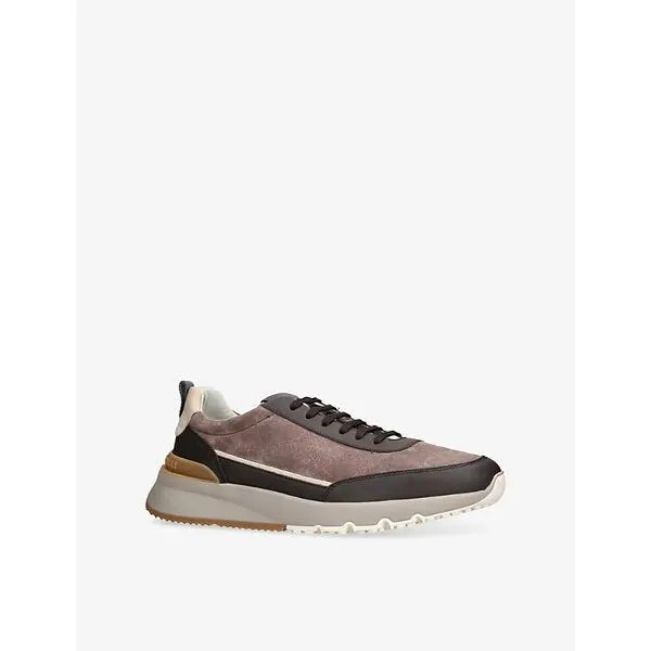 Brunello Cucinelli Panelled Suede And Leather Trainers