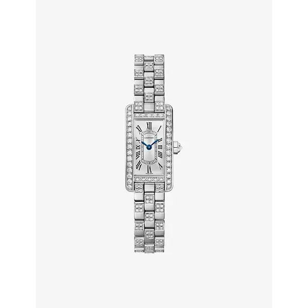 CARTIER Tank Américaine Mini 18ct White-gold And Diamond Watch - White Gold