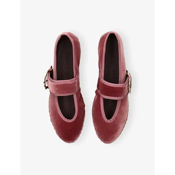 FLABELUS Sophie Velvet Ballet Flats - Pink
