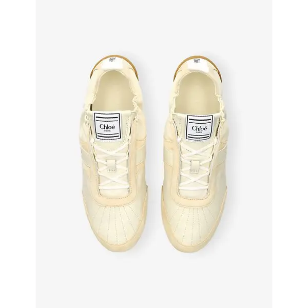 Chloé Woven And Suede Trainers - Yellow