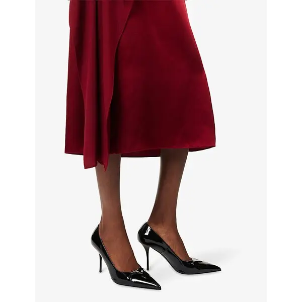 Erdem Satin-cady Draped Midi Skirt