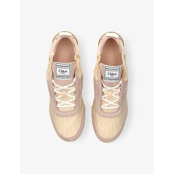 Chloé Woven And Suede Trainers - Blush