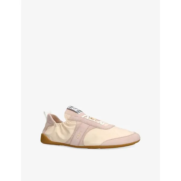 Chloé Woven And Suede Trainers - Blush