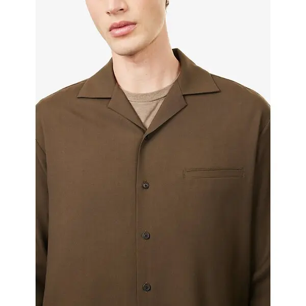 THE ROW Kanta Open-collar Wool Shirt