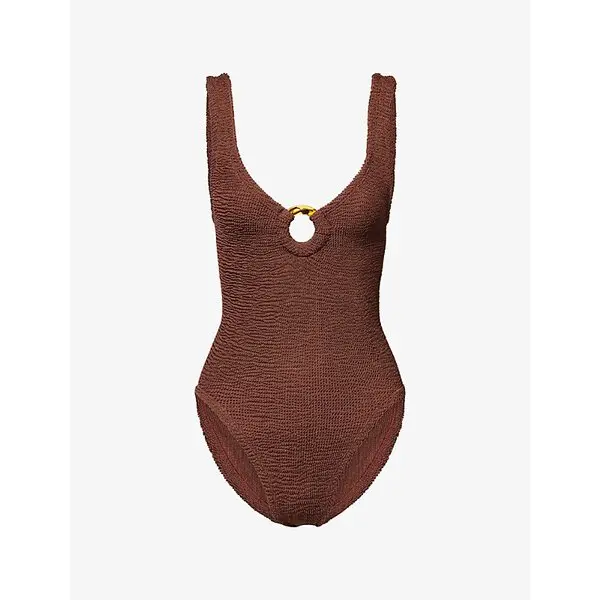 Hunza G One Piece Swimsuit - Metallic Chocolate