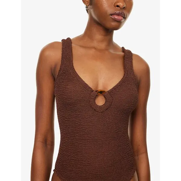 Hunza G One Piece Swimsuit - Metallic Chocolate