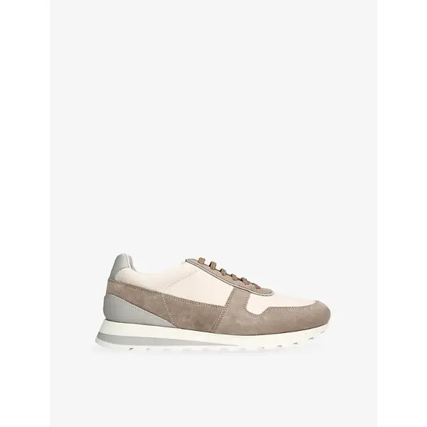 Brunello Cucinelli Grained-texture Leather And Suede Trainers