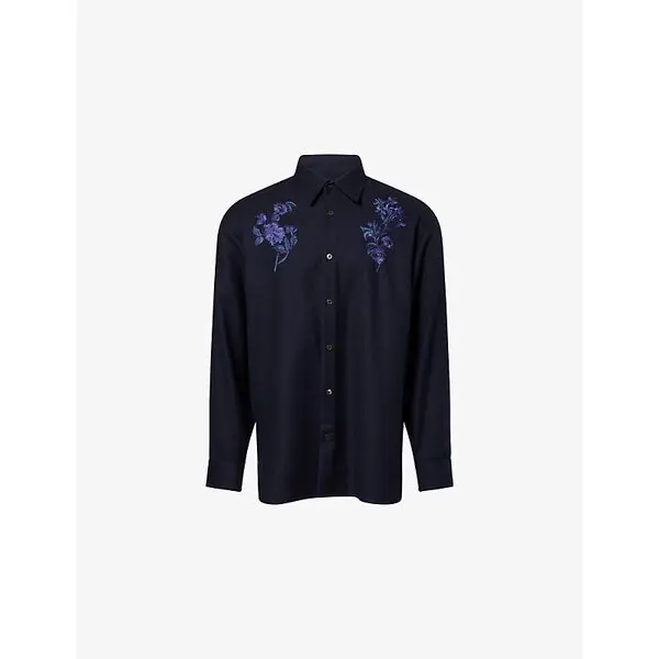 Dries Van Noten Croom Embroidered Wool Shirt