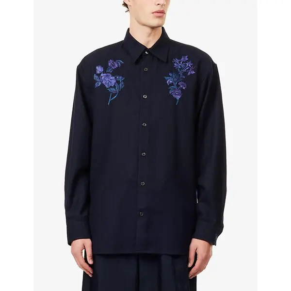 Dries Van Noten Croom Embroidered Wool Shirt