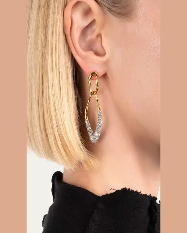 Alexis Bittar Solanales Crystal Double Link Earrings