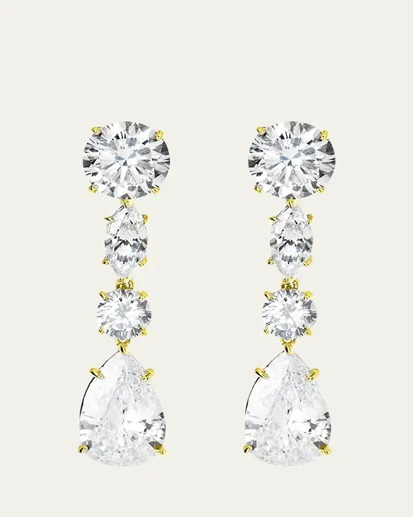 FANTASIA BY DESERIO 12 Tcw Linear Cz Drop Earrings