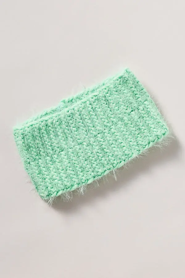Anthropologie Brushed Knit Fuzzy Headband - Mint