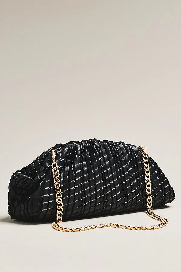 URBAN EXPRESSIONS Oversized Woven Clutch - Black