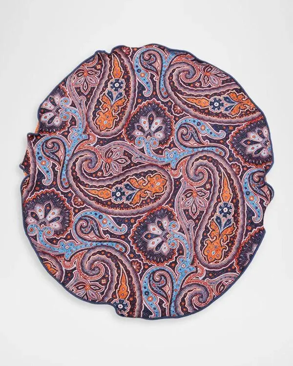 EDWARD ARMAH Apos;s Reversible Paisley Silk Pocket Circle - Orange