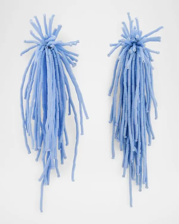 Oscar De La Renta Fireworks Tassel Earrings - Denim Blue