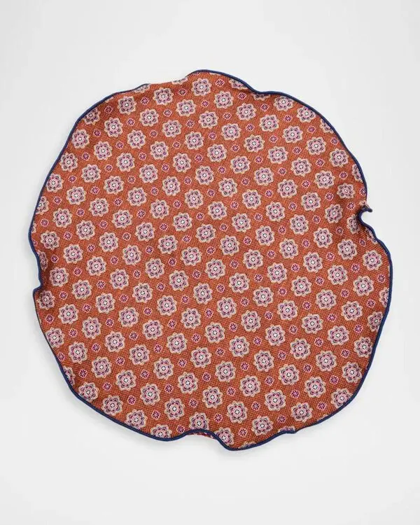 EDWARD ARMAH Apos;s Reversible Houndstooth To Medallion Silk Pocket Circle - Red