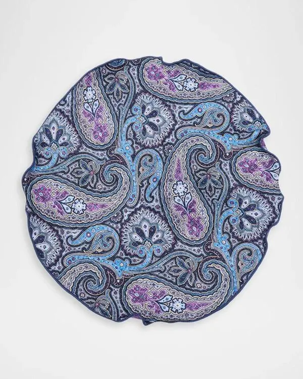 EDWARD ARMAH Apos;s Reversible Paisley Silk Pocket Circle - Purple