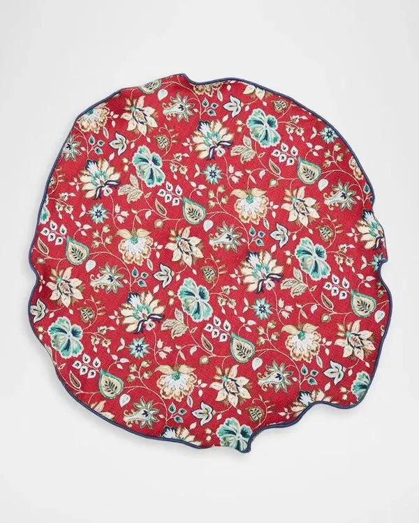 EDWARD ARMAH Apos;s Reversible Floral To Geometric Silk Pocket Circle - Red