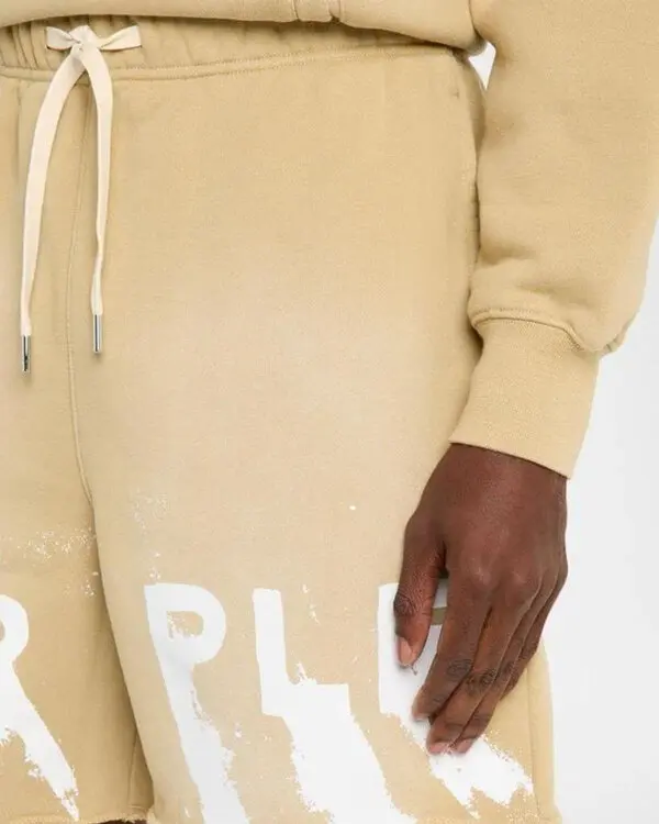 PURPLE BRAND Painted Logo Fleece Shorts