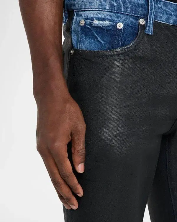 PURPLE BRAND Coated Skinny Jeans - Black