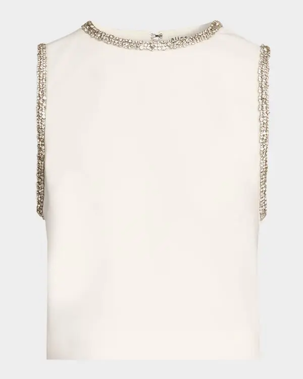Alice + Olivia Amal Embellished Top - Off White