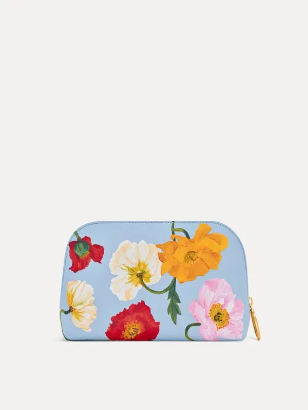 Oscar De La Renta Poppy-printed Medium Cosmetic Case - One-color