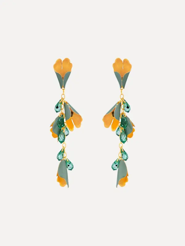 Oscar De La Renta Bellflower Drop Earrings - Green