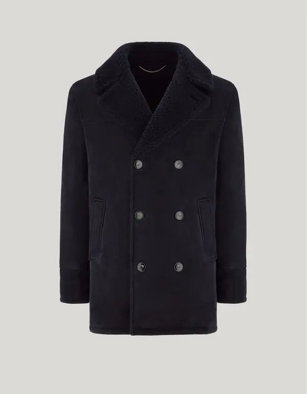Canali Double-breasted Shearling Car Coat