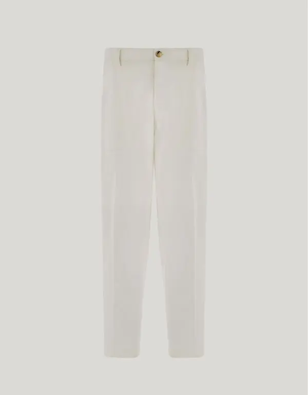 Canali Cotton And Cashmere Gabardine Trousers - White