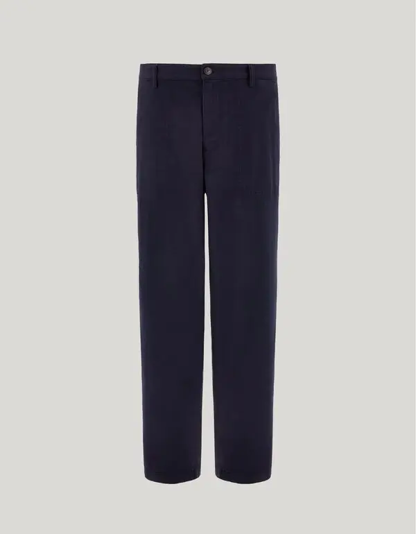 Canali Cotton And Cashmere Gabardine Trousers - Blue