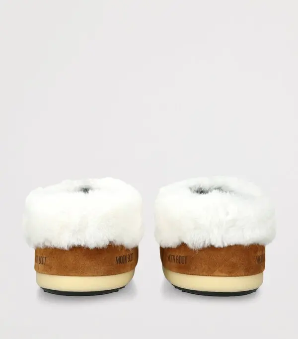 Moon Boot Suede Shearling-trim Evx Mules