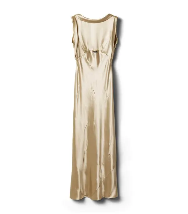 Miu Miu Satin Draped Maxi Dress