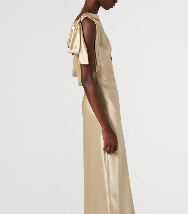 Miu Miu Satin Draped Maxi Dress