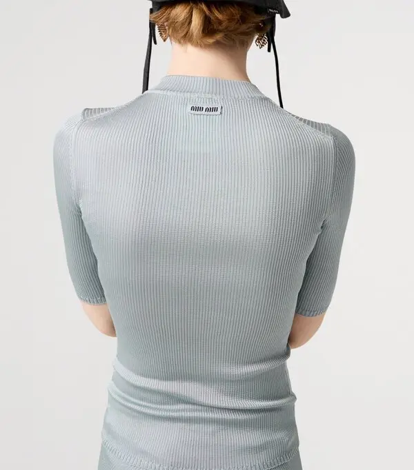 Miu Miu Silk Rib-knit Dress