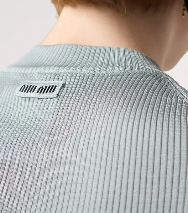 Miu Miu Silk Rib-knit Dress