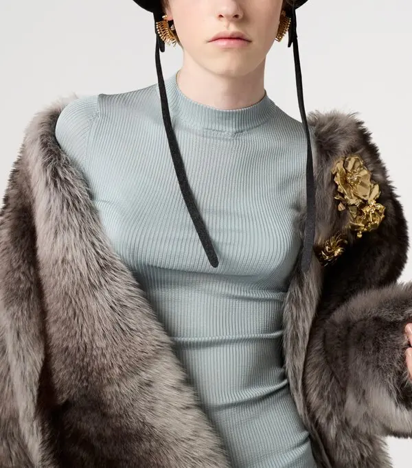 Miu Miu Silk Rib-knit Dress