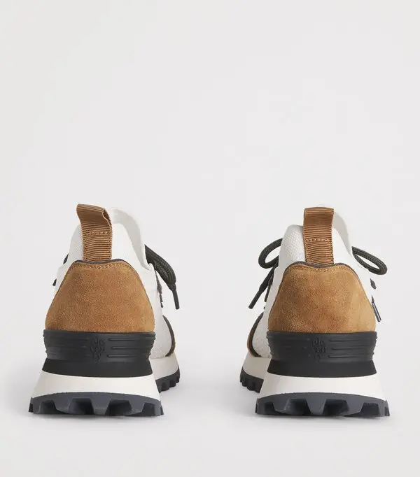 Eleventy Leather Mesh Sneakers
