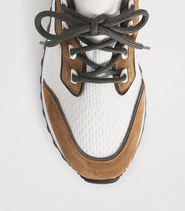 Eleventy Leather Mesh Sneakers