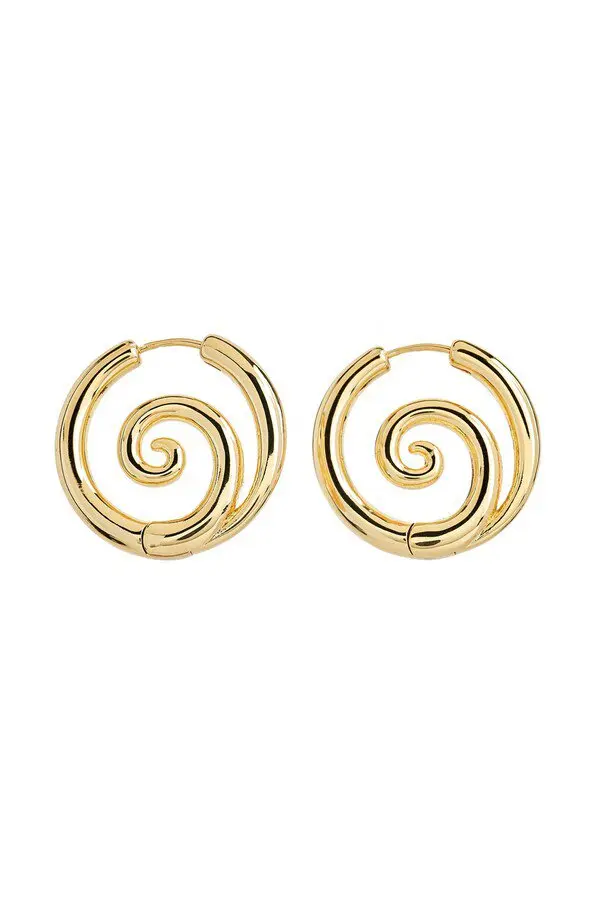 KENNETH JAY LANE Swirl Pierced Earrings - Gold