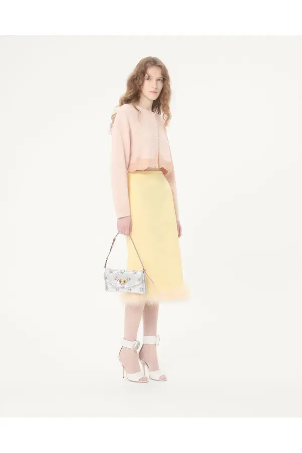 Valentino Garavani Devain Small Shoulder Bag In Floral Jacquard Lurex Fabric