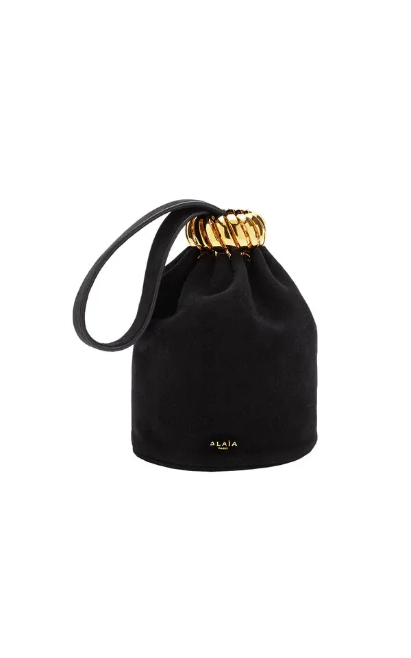 Alaïa Spiral Hardware Suede Bracelet Bag
